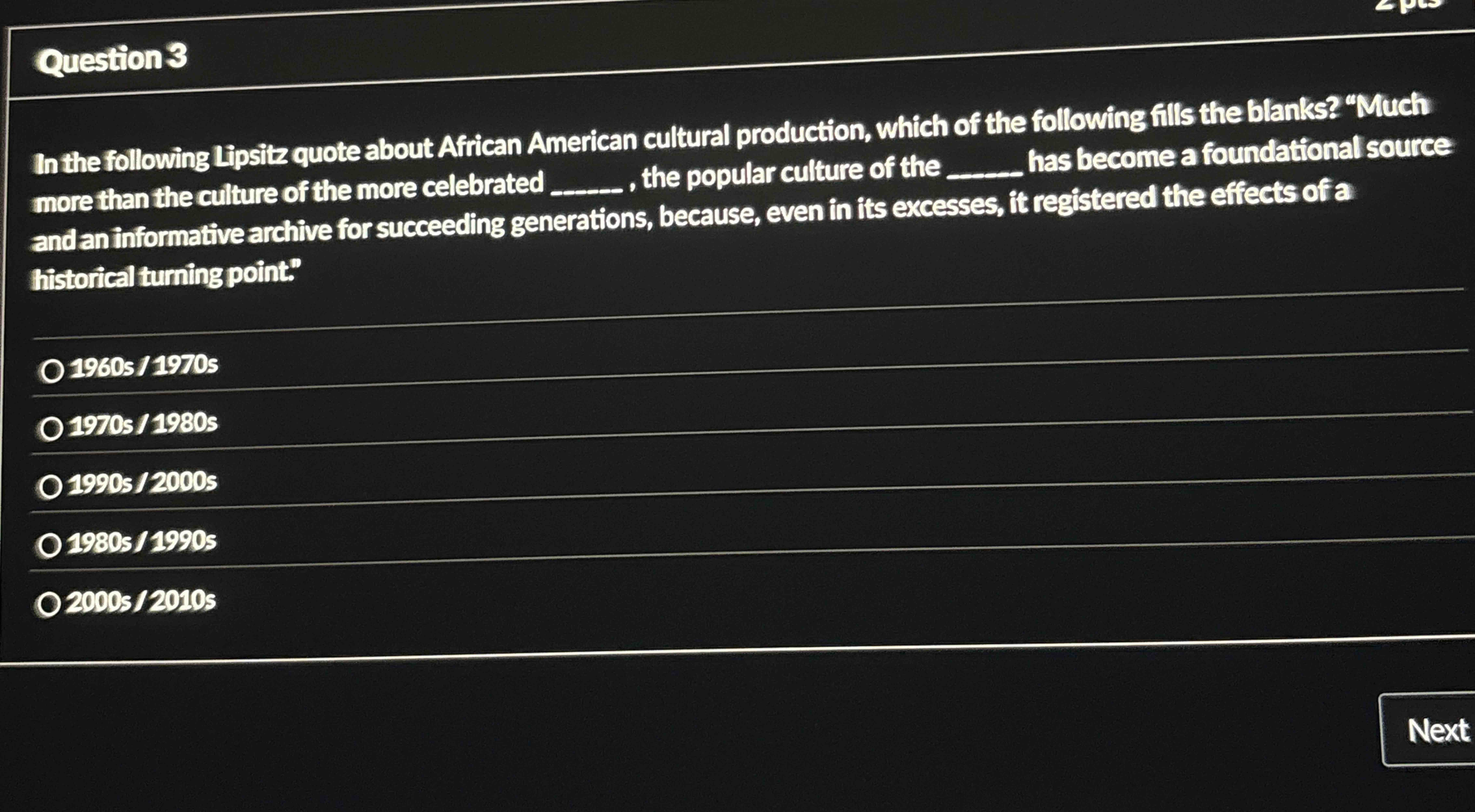 Solved Question 3In the following lipsitz quote about | Chegg.com