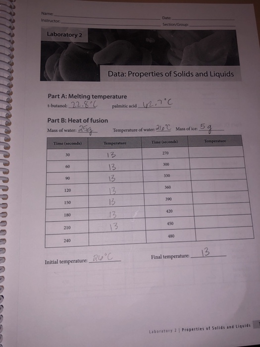 Name: Instructor Date Section Groups Laboratory 2 ... | Chegg.com