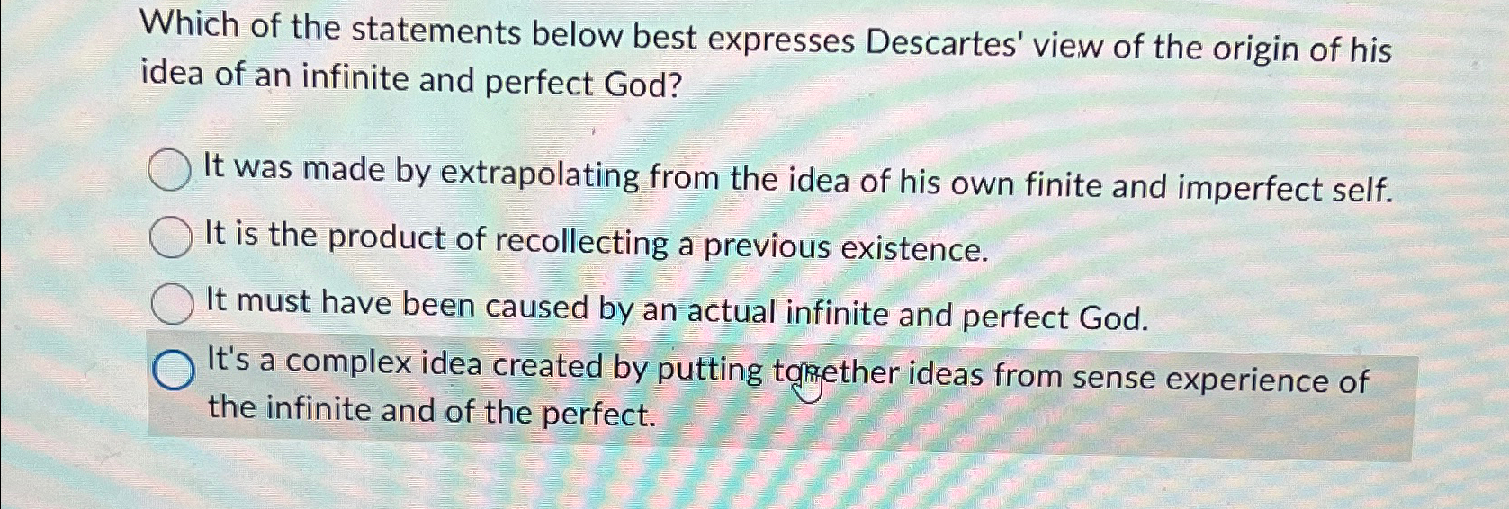 Solved Which of the statements below best expresses | Chegg.com