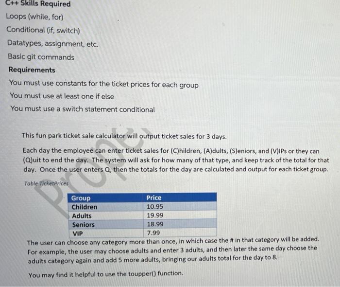 Solved use if -else loops and switch.also use while , for | Chegg.com