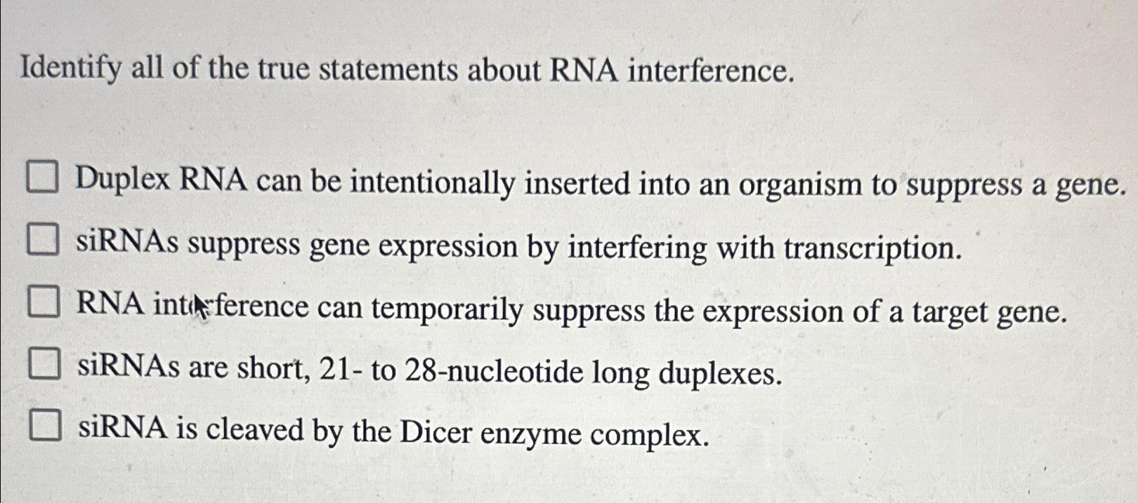 Solved Identify all of the true statements about RNA | Chegg.com