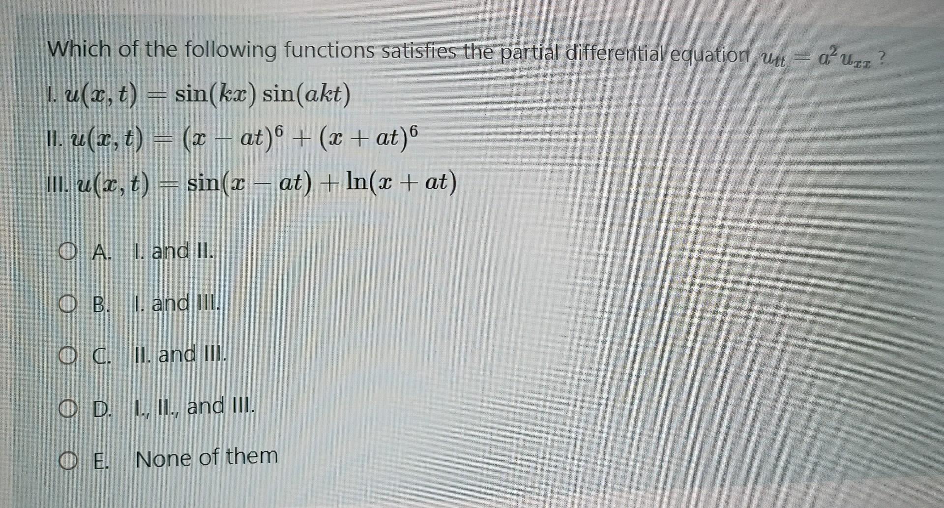 Solved Which of the following functions satisfies the | Chegg.com