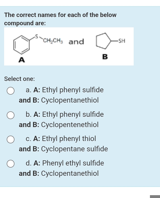 The correct names for each of the below combound | Chegg.com