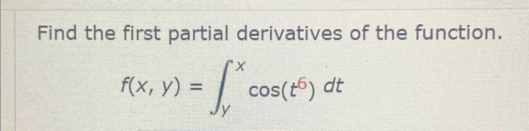 Solved Find the first partial derivatives of the | Chegg.com