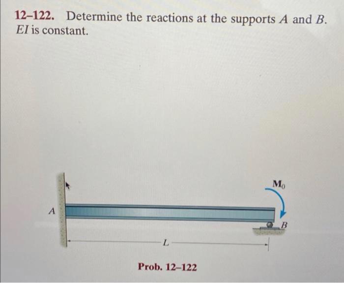 Solved 12 122 Determine The Reactions At The Supports A And
