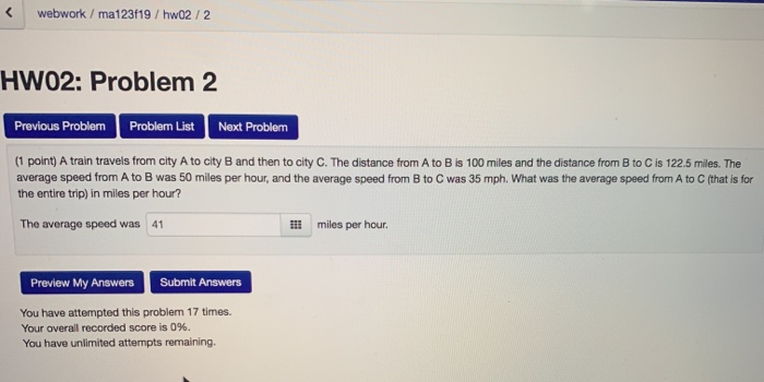 Solved webwork/ma123f19 /hw02 / 2 HWO2: Problem 2 Previous | Chegg.com