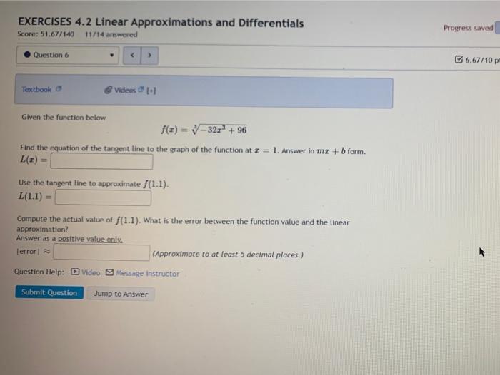 Solved EXERCISES 4.2 Linear Approximations and Differentials | Chegg.com