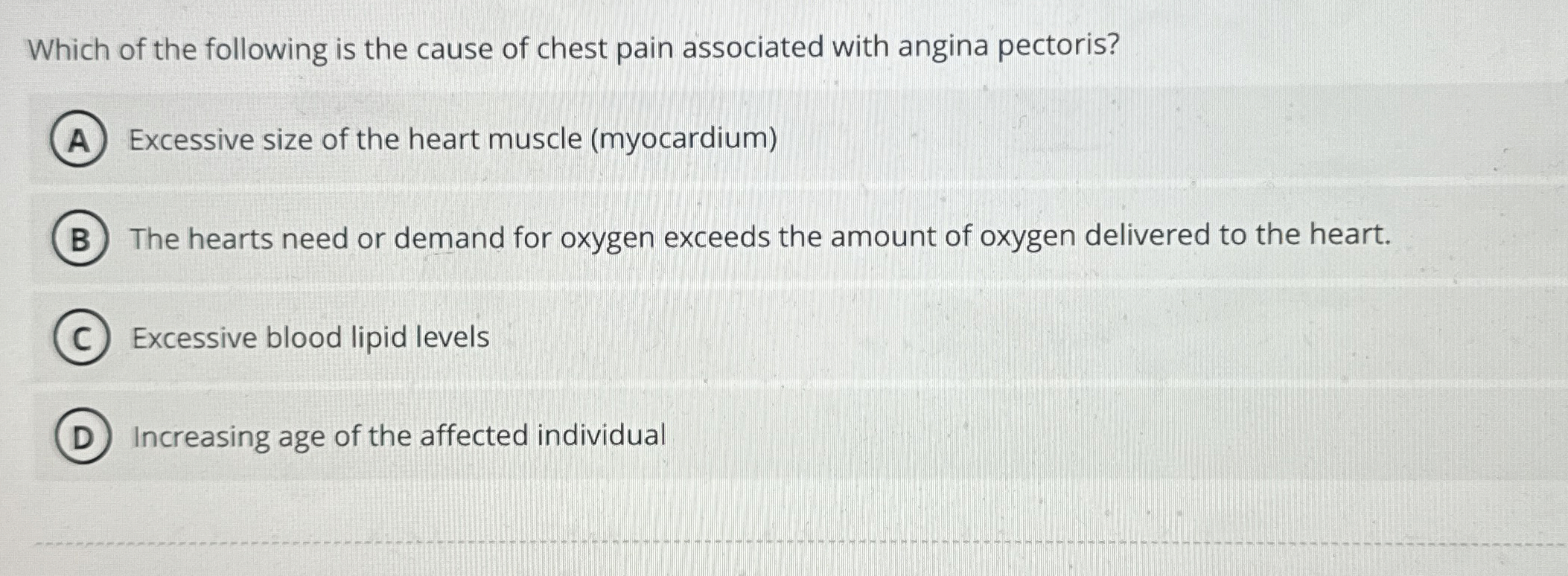 Solved Which of the following is the cause of chest pain | Chegg.com