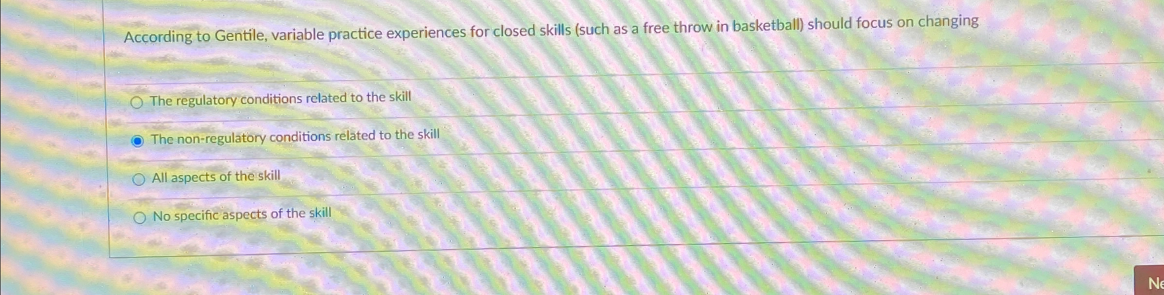 Solved According to Gentile, variable practice experiences | Chegg.com