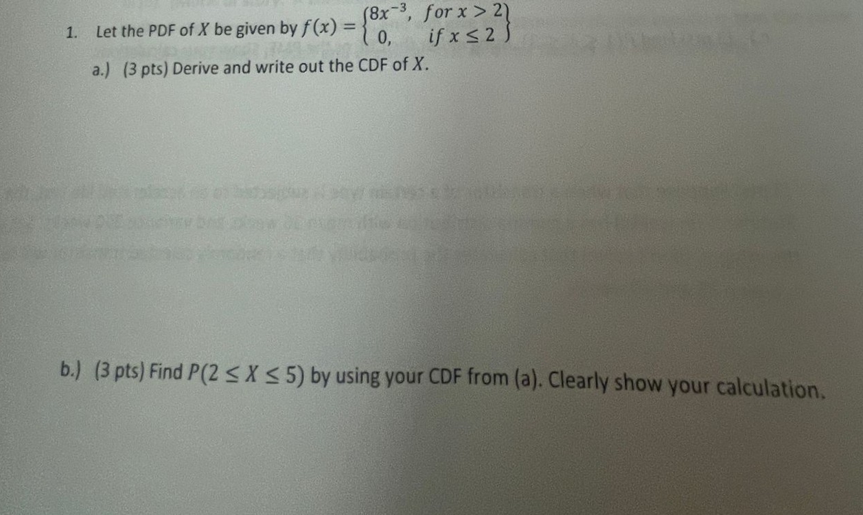 Solved Let the PDF of x ﻿be given by f(x)={[8x-3,, ﻿for | Chegg.com