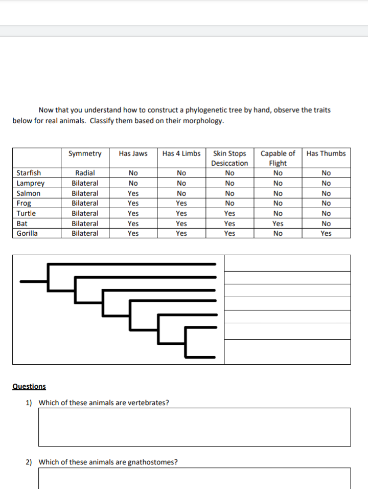 Solved BIO 201 Animal Diversity Lab Activity.pdf 810-201 | Chegg.com