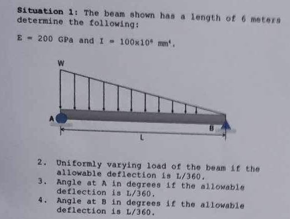 Solved The beam shown has a length of 6 ﻿meters determine | Chegg.com