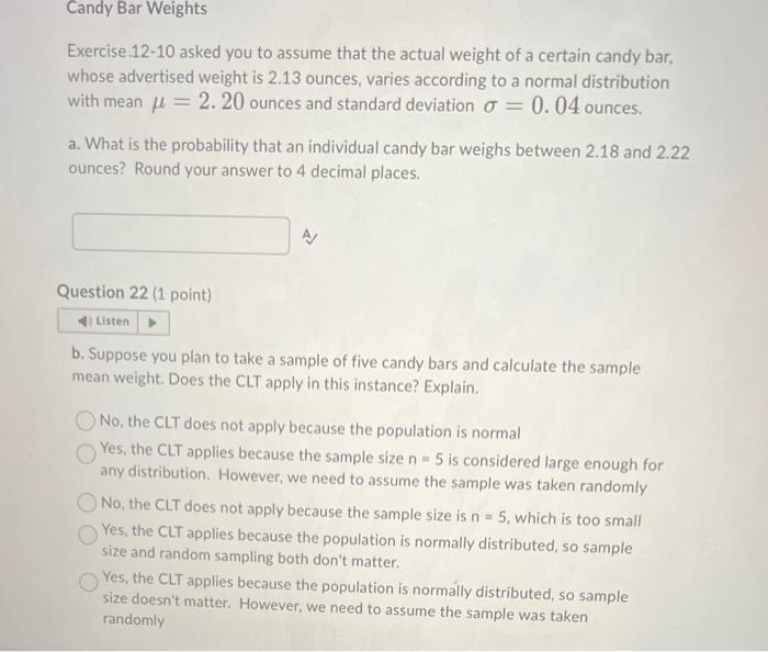 Solved Suppose the wrapper of a certain candy bar lists its | Chegg.com
