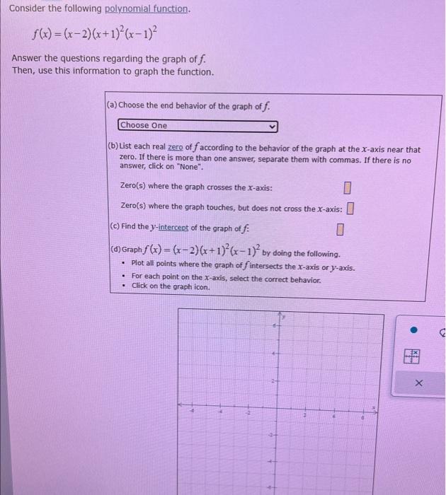 Solved Consider the following polynomial function. | Chegg.com