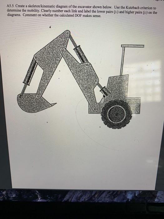 Solved A5.5 Create a skeleton/kinematic diagram of the | Chegg.com