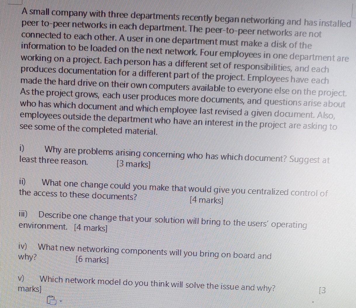 Solved peer to-peer networks in each department. The | Chegg.com