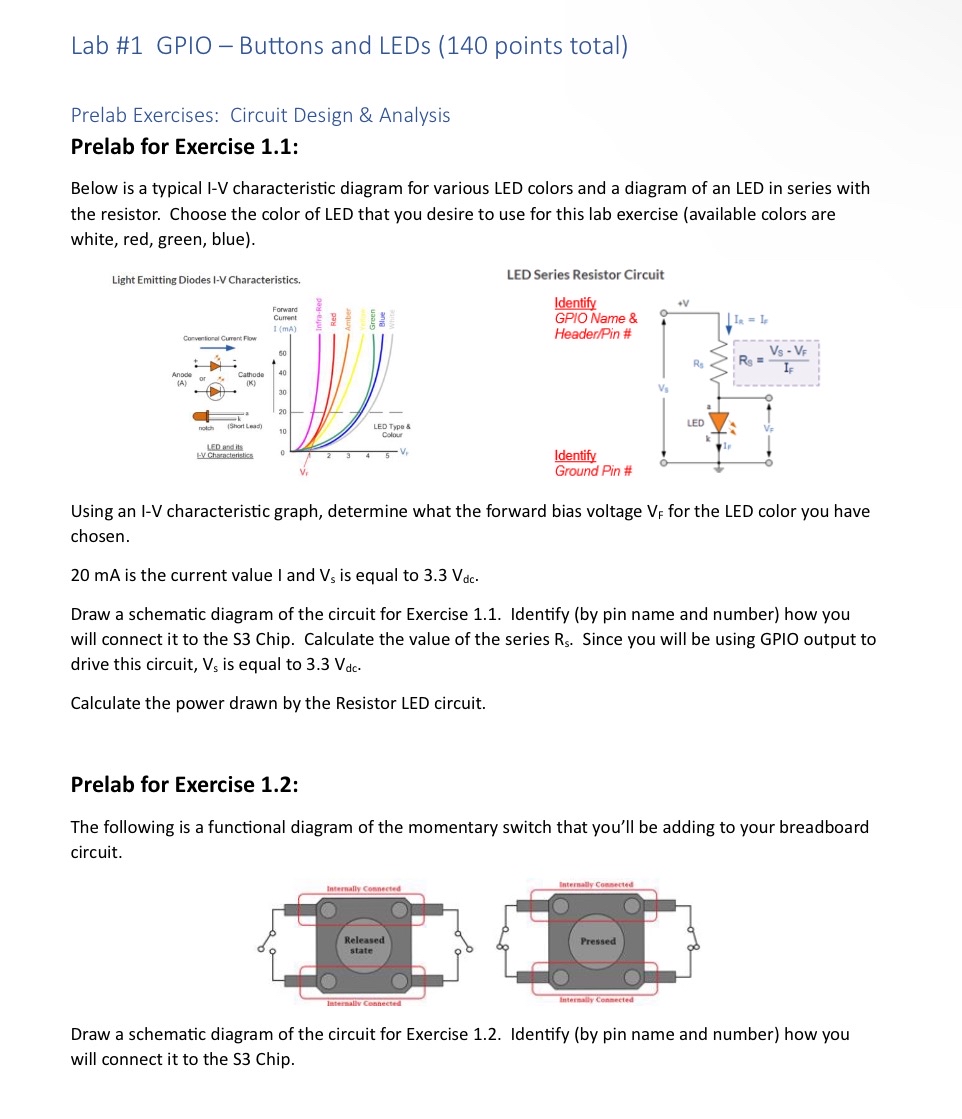 Solved Lab #1 GPIO - Buttons and LEDs (140 points | Chegg.com