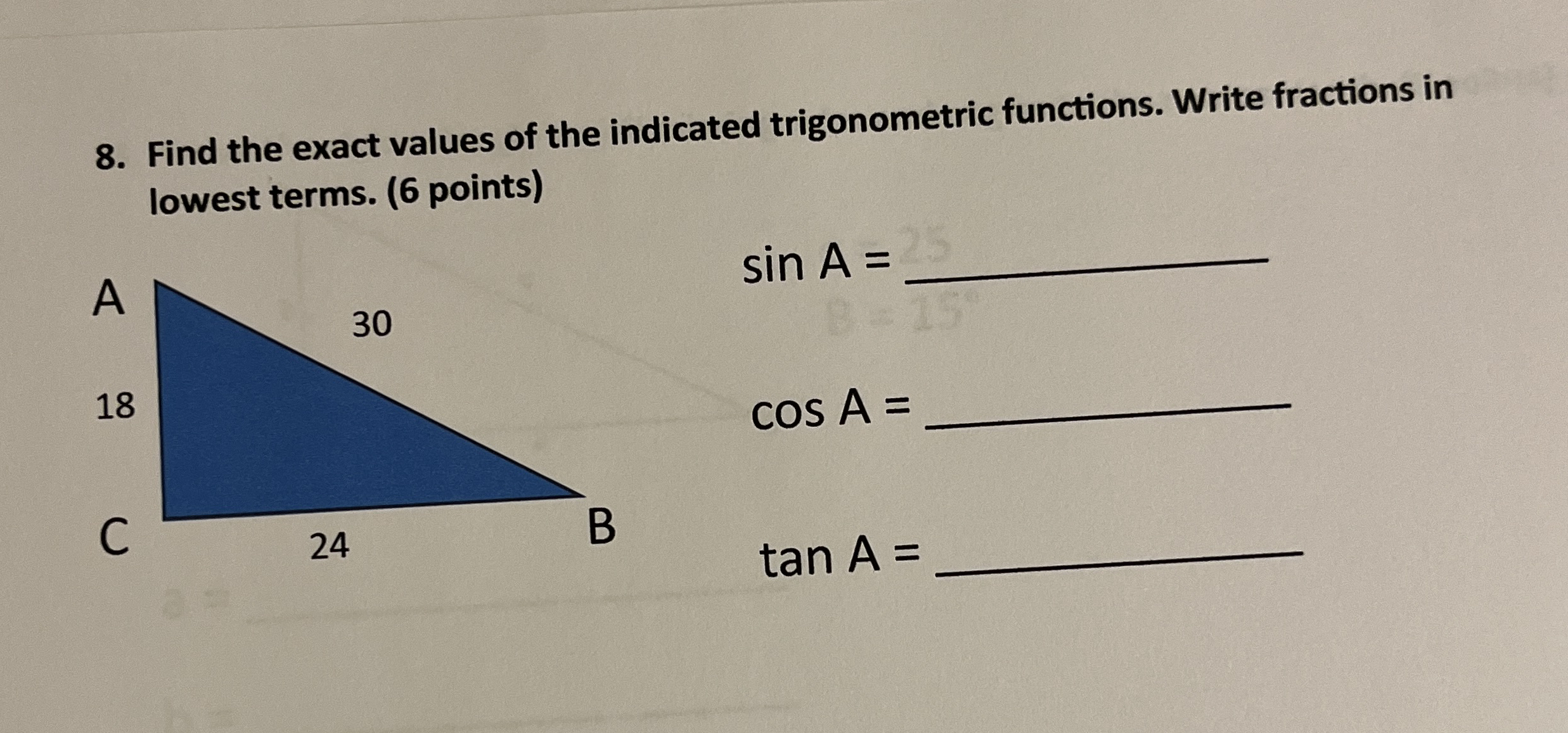 Solved Find the exact values of the indicated trigonometric | Chegg.com