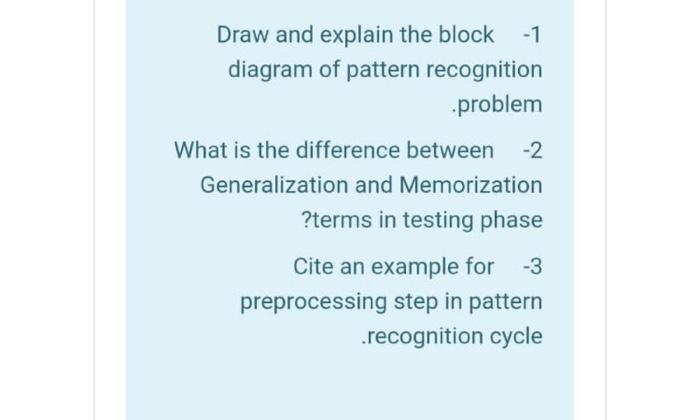 Solved Draw and explain the block -1 diagram of pattern | Chegg.com