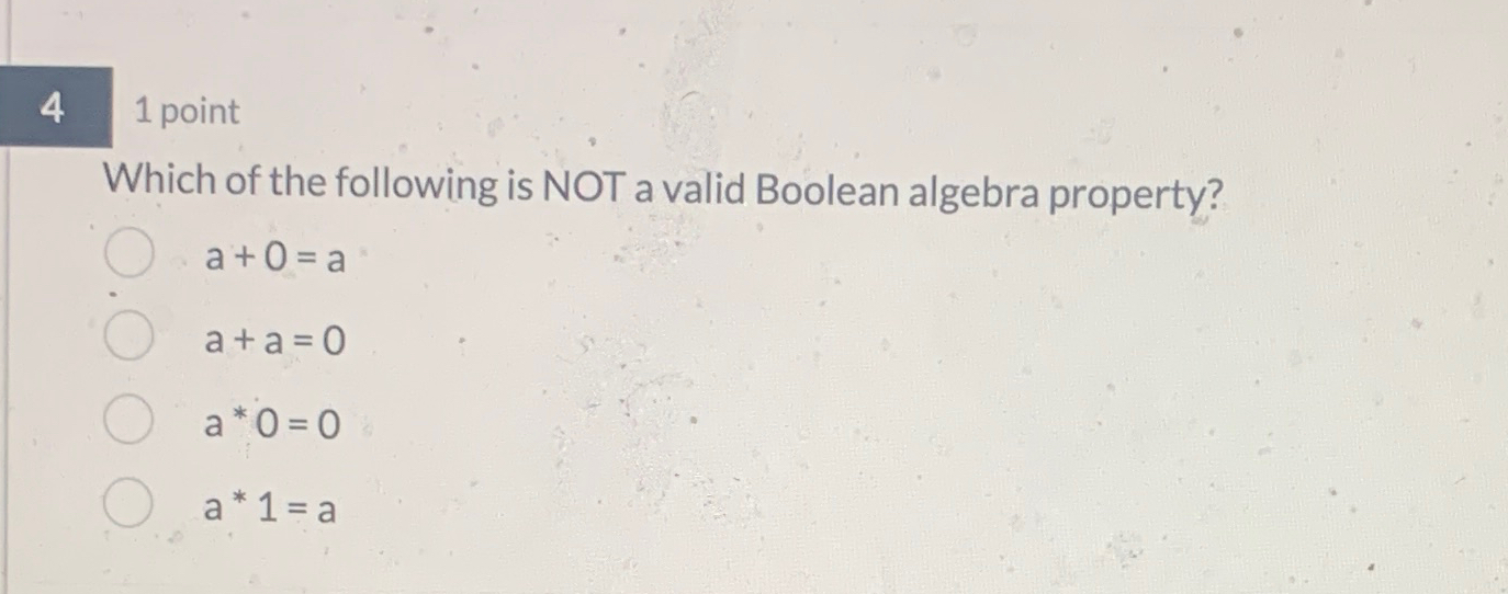 Solved 41 ﻿pointWhich of the following is NOT a valid | Chegg.com