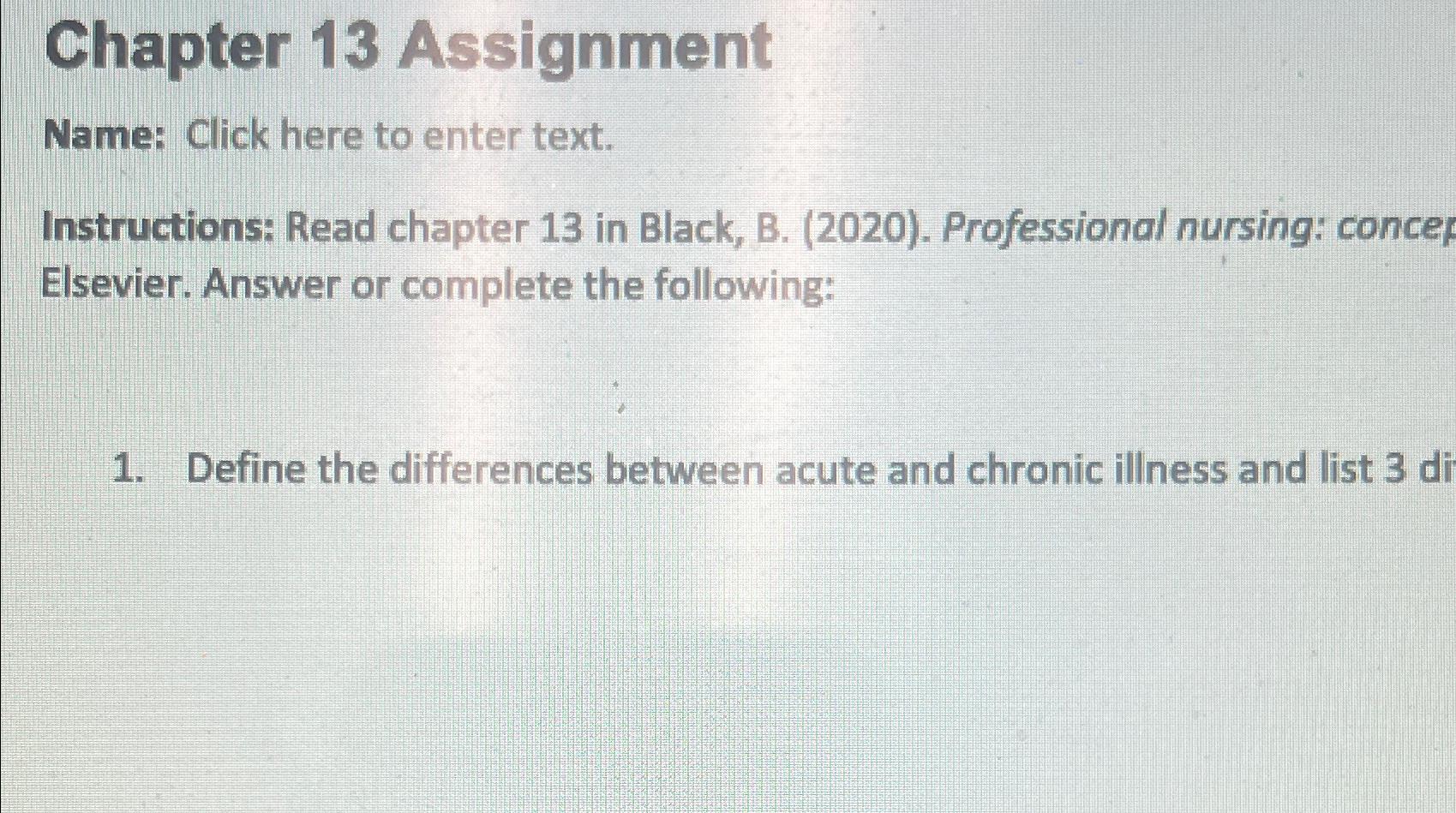Solved Chapter 13 ﻿AssignmentName: Click here to enter | Chegg.com