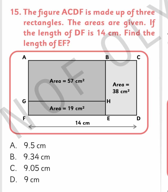 Solved The figure ACDF is made up of three rectangles. The | Chegg.com
