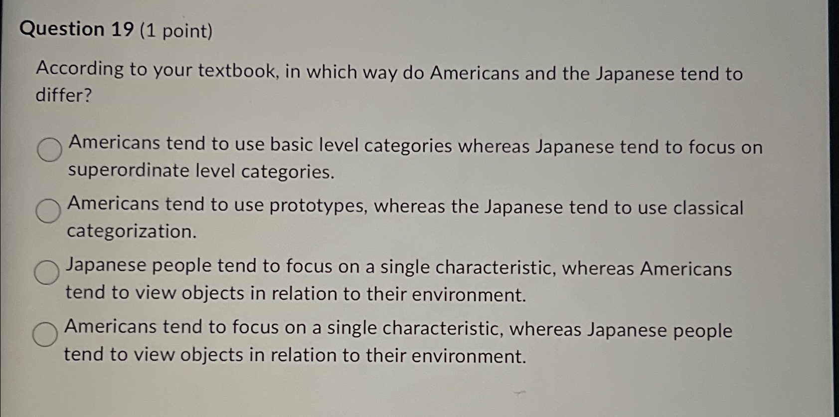 Solved Question 19 (1 ﻿point)According to your textbook, in | Chegg.com