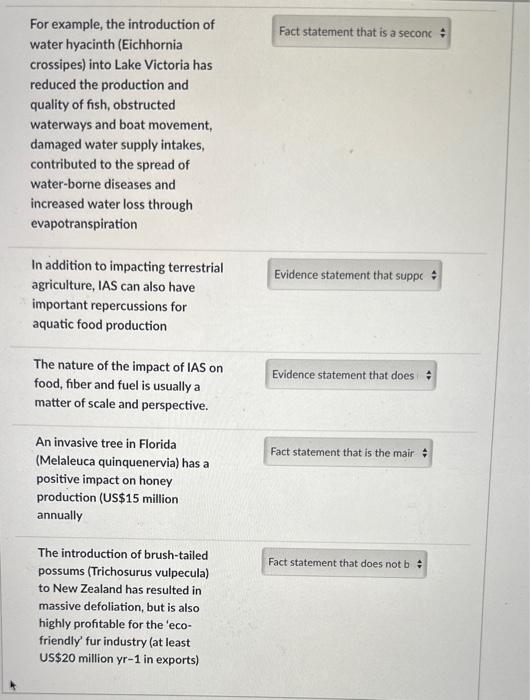 LO32 Identify fact and evidence statements that would | Chegg.com