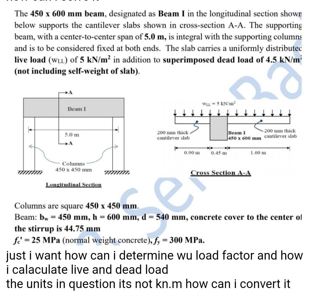Solved Just I Want Calcualtion Wu How I Convert Live Load Chegg