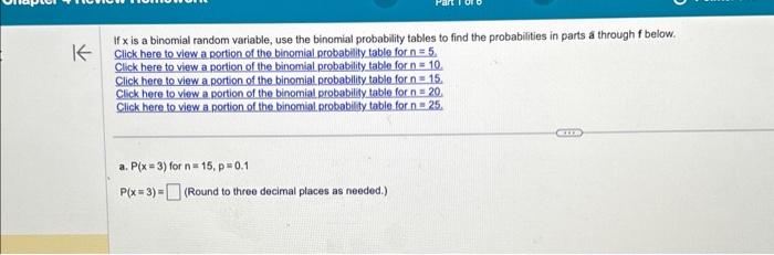 Solved If x is a binomial random variable, use the binomial | Chegg.com