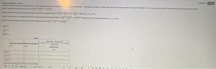 Parallelardatedy.ParallelData and Calculations: Table | Chegg.com