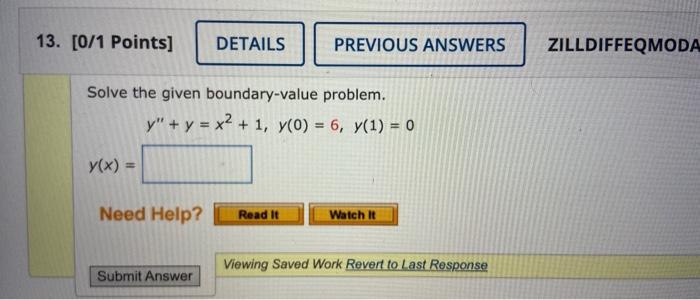 Solved Solve the given boundary-value problem. | Chegg.com