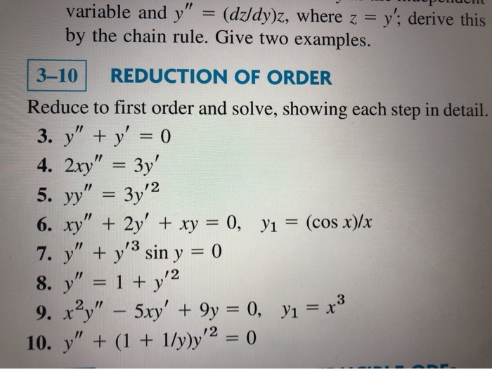 Solved PUNCTUL variable and y" = (dz/dy)z, where z = y'; | Chegg.com