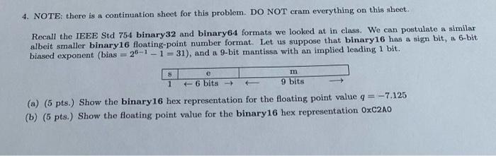 Solved 4. NOTE: there is a continuation sheet for this | Chegg.com