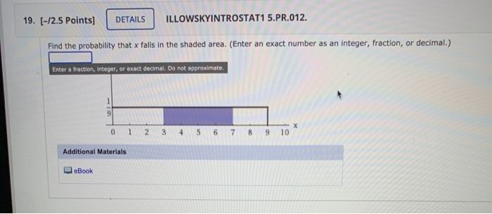 Solved 19. (-/2.5 Points) DETAILS ILLOWSKYINTROSTAT1 | Chegg.com