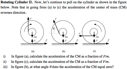 Solved Rotating Cylinder II. Now, let's continue to pull on | Chegg.com
