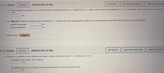 Solved DETAILS 3. 1-/1 Points SERPSE10 40.2.OP.004. MY NOTES | Chegg.com Solved DETAILS 3. 1-/1 Points SERPSE10 40.2.OP.004. MY NOTES | Chegg.com