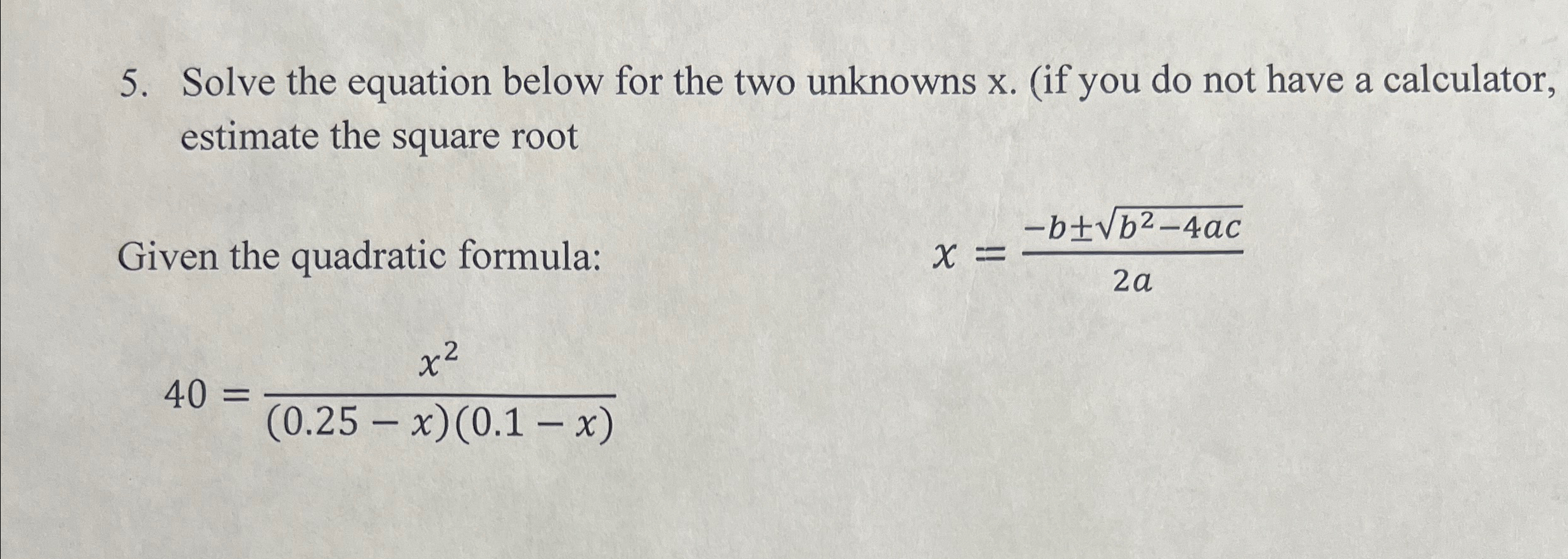 Solved Solve the equation below for the two unknowns x. (if | Chegg.com