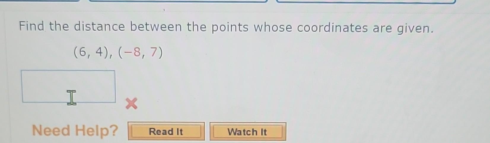 Solved Find the distance between the points whose | Chegg.com