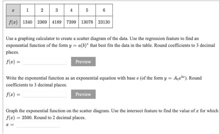 Solved Use a graphing calculator to create a scatter diagram | Chegg.com