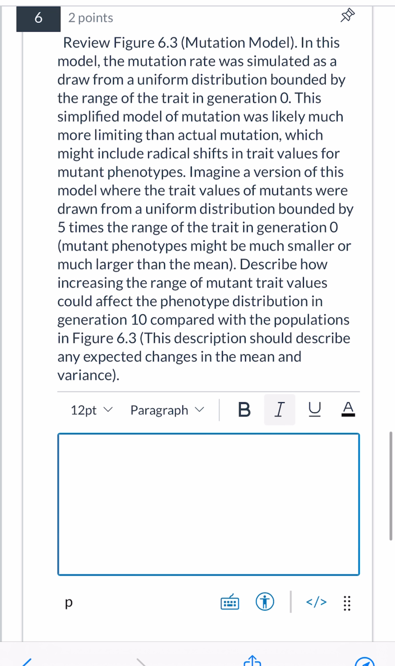Solved 2 ﻿pointsReview Figure 6.3 (Mutation Model). ﻿In | Chegg.com