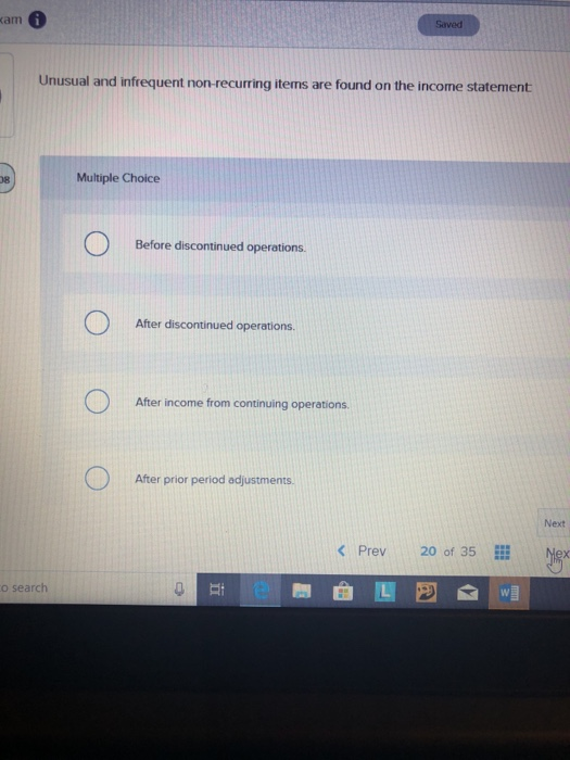 Solved Kam 0 Saved Unusual and infrequent non-recurring | Chegg.com