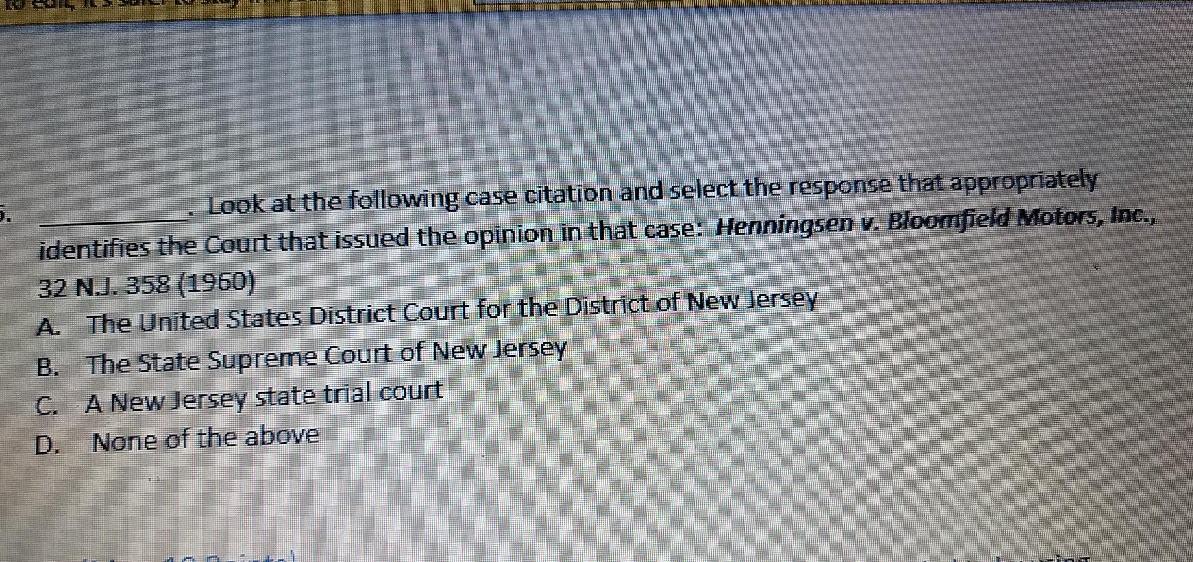 Look at the following case citation and select the | Chegg.com