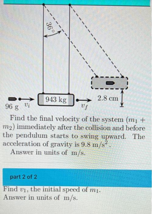 Solved A student performs a ballistic pendulum experiment | Chegg.com