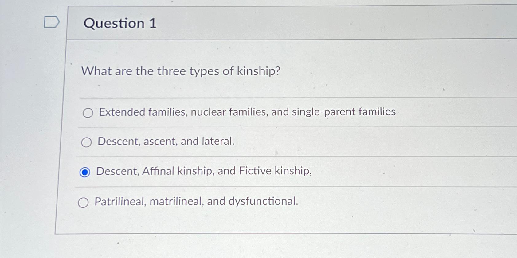 Question 1What are the three types of | Chegg.com