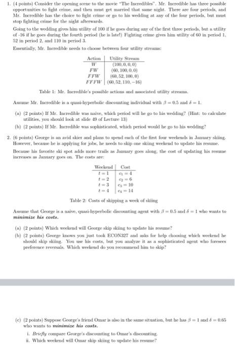 Solved 1. (4 points) Consider the opening screse to the | Chegg.com