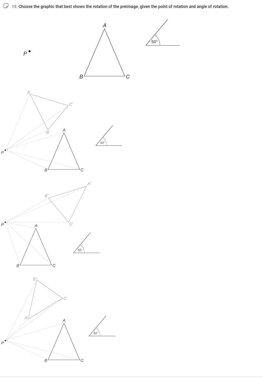 Solved Choose the graphic that best shows the rotation of | Chegg.com