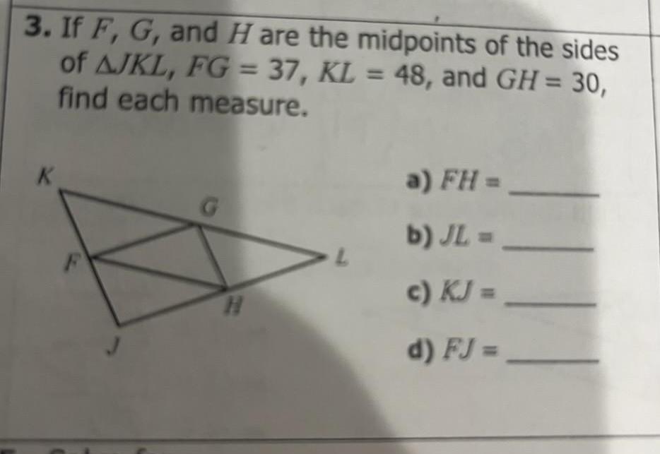 Solved 3. If F,G, and H are the midpoints of the sides of | Chegg.com