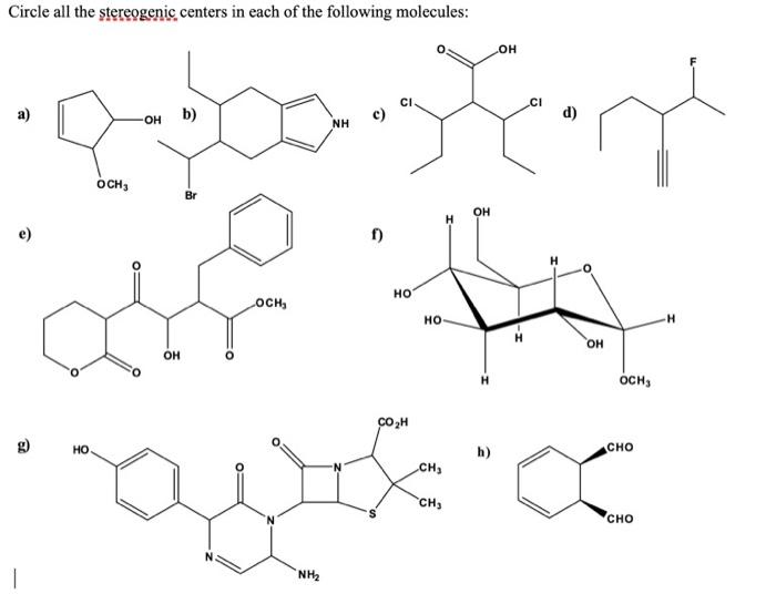 Solved Circle all the stereogenic centers in each of the | Chegg.com