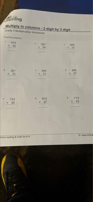 Solved Learning Multiply in columns - 2 digit by 3 digit | Chegg.com Solved Learning Multiply in columns - 2 digit by 3 digit | Chegg.com